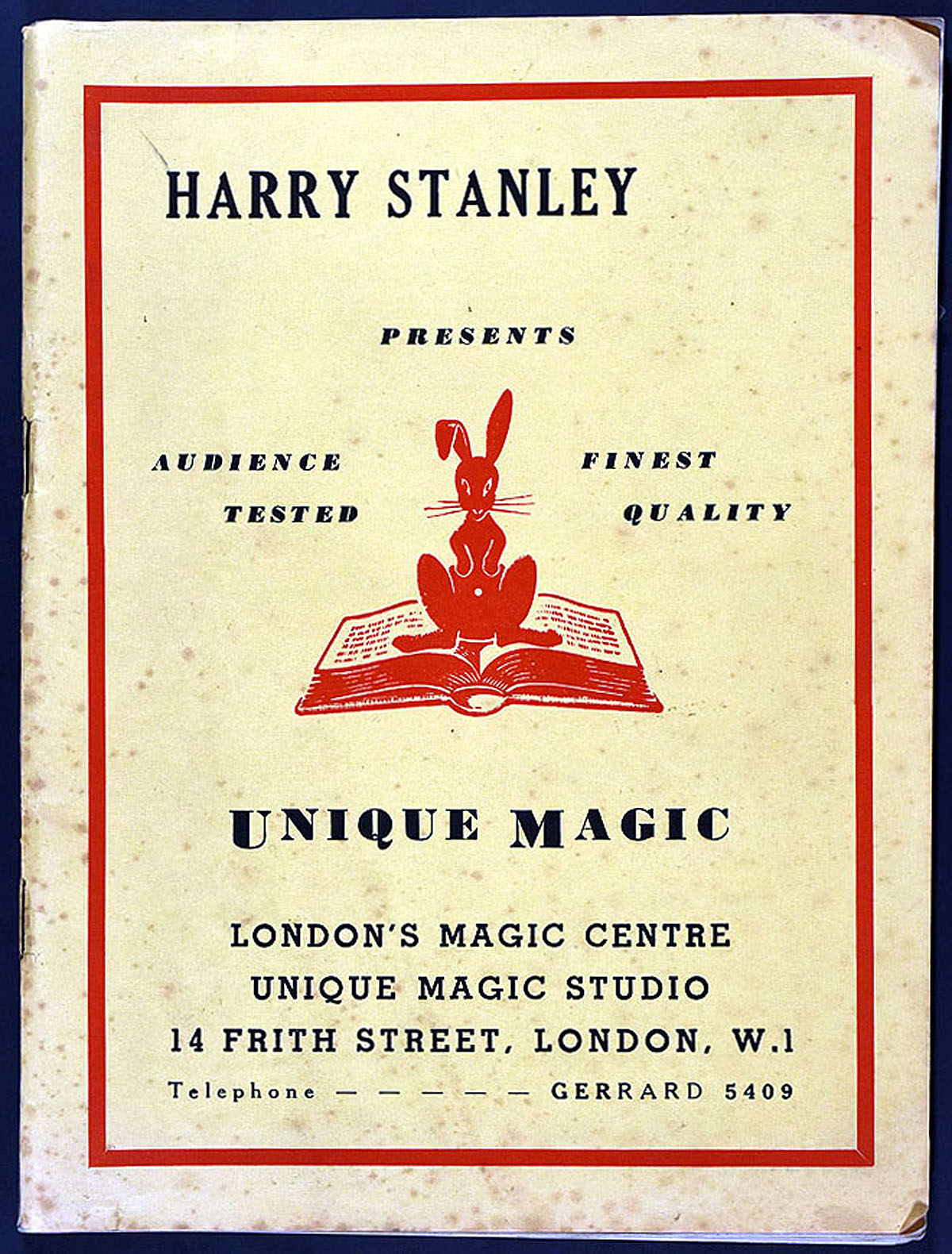 Harry Stanley Presents Unique Magic Catalogue - Quicker than the Eye