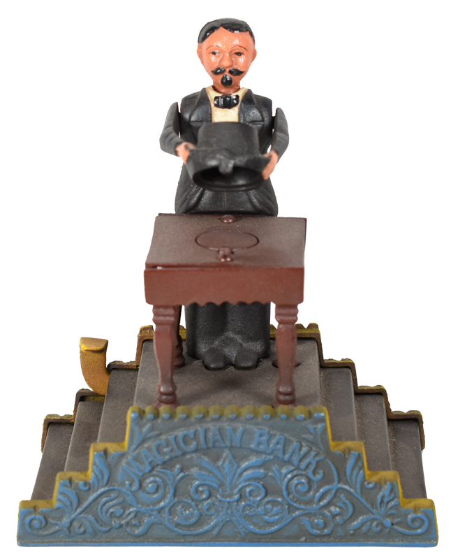 The Book of Knowledge Magician Mechanical Bank - Quicker than the Eye
