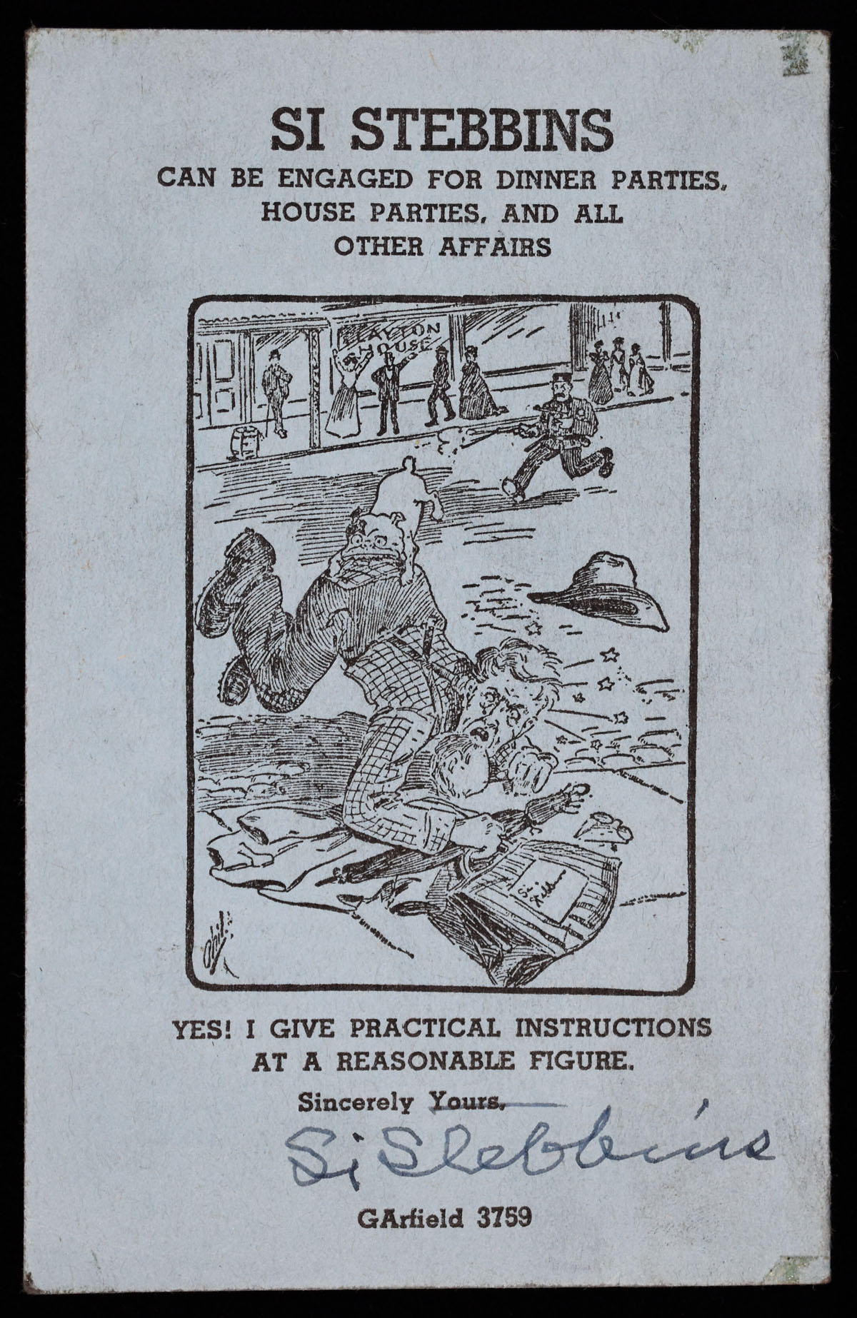 Si Stebbins Offers Men Telo Card Ology, Signed - Quicker than the Eye