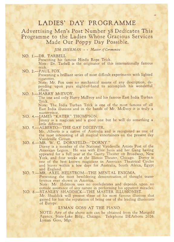 Ladies' Day Programme - Quicker than the Eye