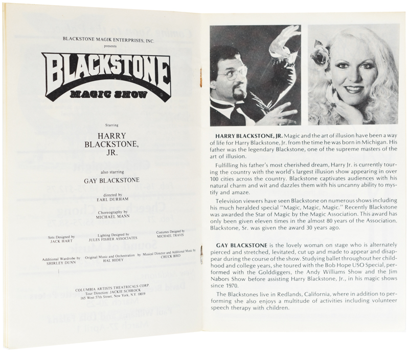 Blackstone Jr. Program, Signed - Quicker than the Eye