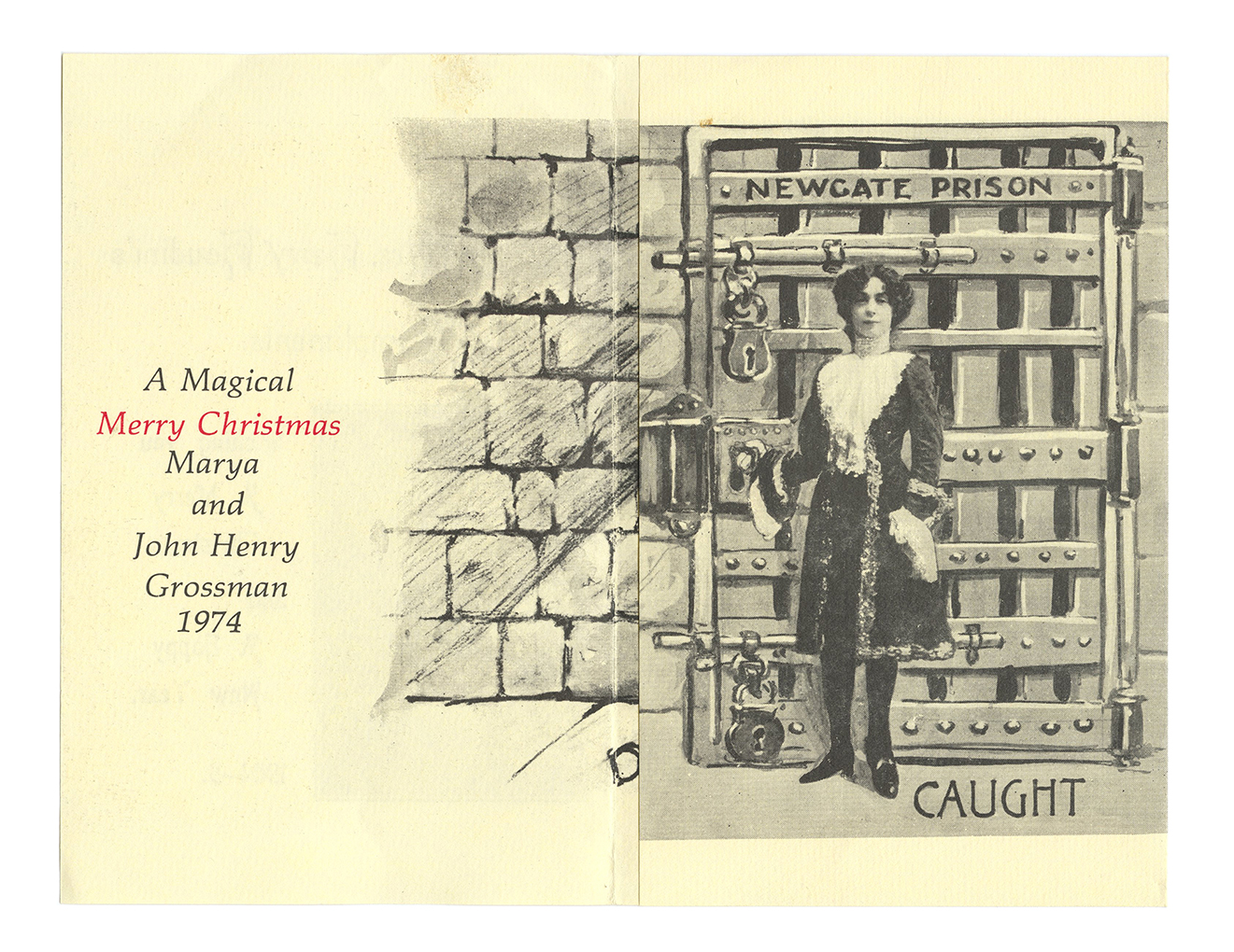 Maya and John Henry Grossman, Houdini Christmas Card - Quicker than the Eye
