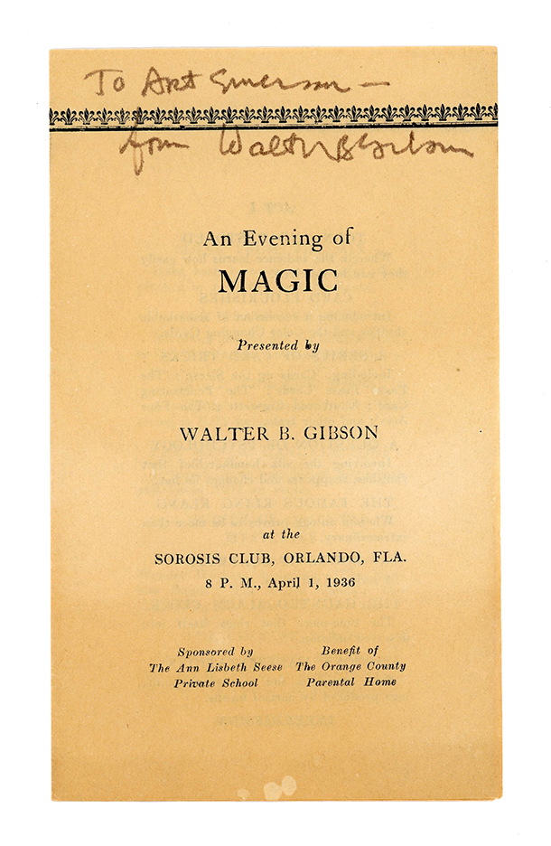 An Evening of Magic Program (Inscribed and Signed) - Quicker than the Eye