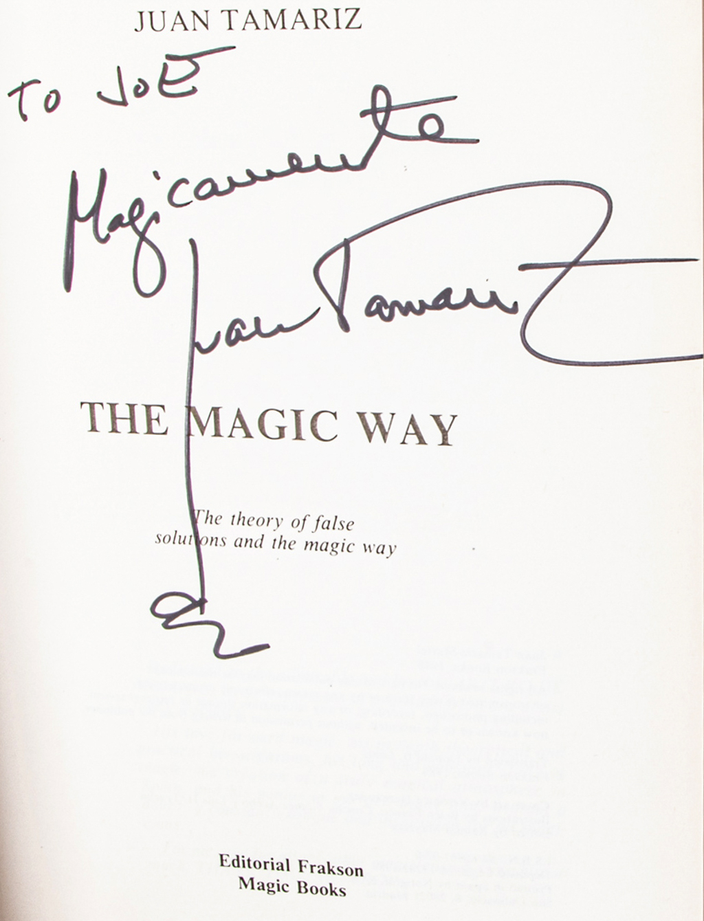 The Magic Way (Inscribed and Signed) - Quicker than the Eye