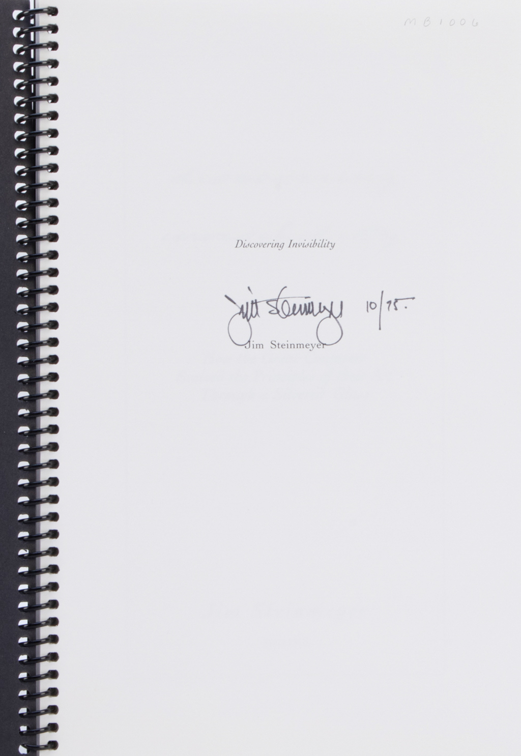 Discovering Invisibility (Signed) - Quicker than the Eye