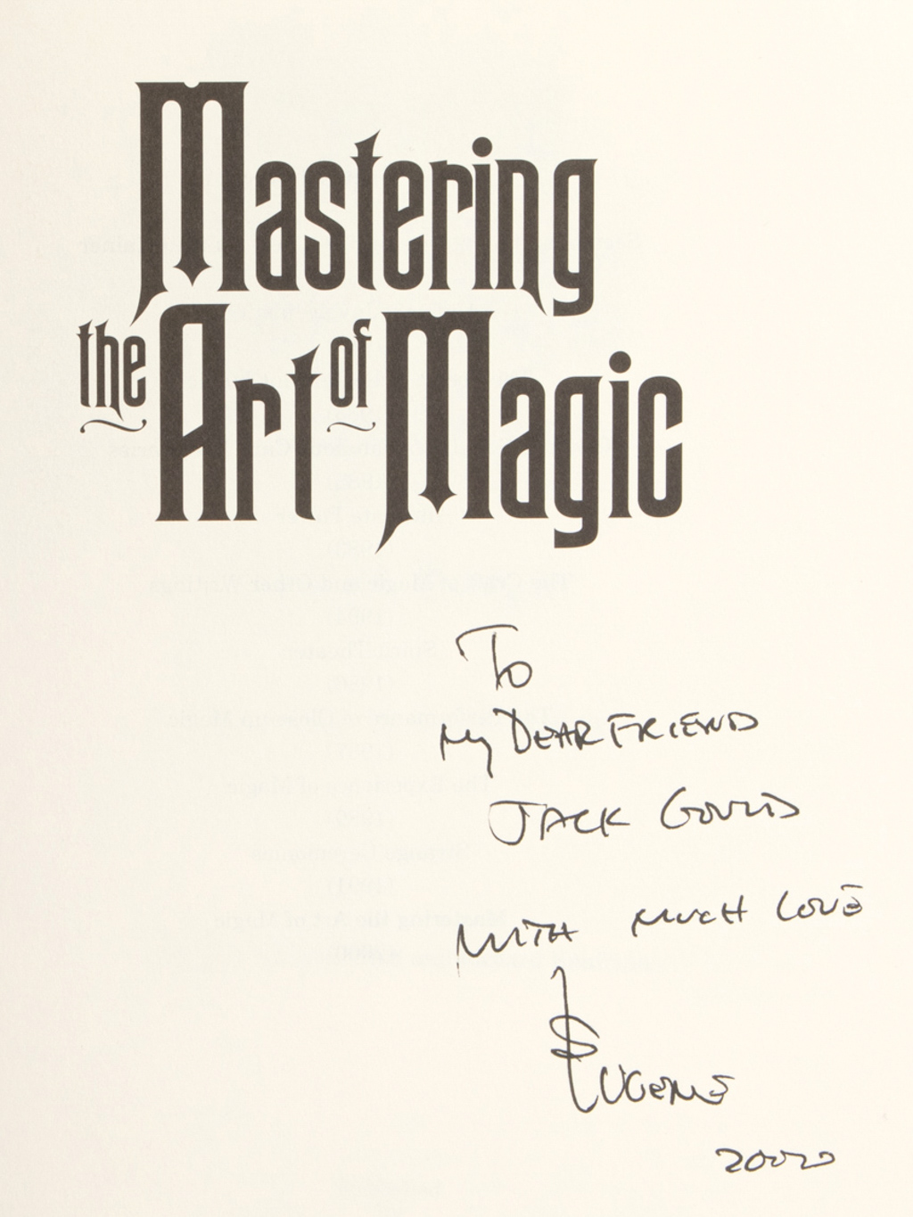 Mastering the Art of Magic (Inscribed and Signed) - Quicker than the Eye
