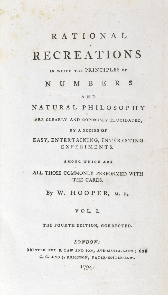 Hooper's Rational Recreation Vols. 1-4 - Quicker than the Eye