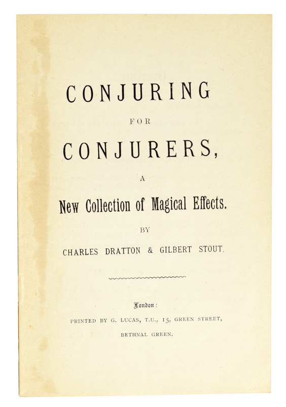 Conjuring for Conjurers: A New Collection of Magical Effects - Quicker ...