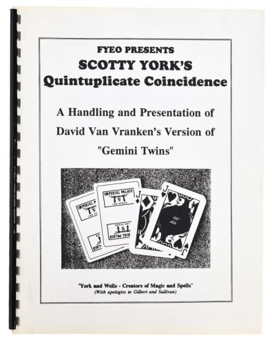 Scotty York's Quintuplicate Coincidence - Quicker than the Eye
