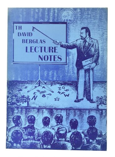 The David Berglas Lecture Notes (Inscribed and Signed) - Quicker than ...